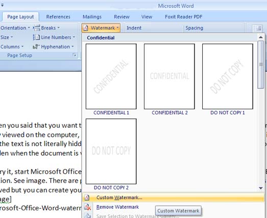 How to enable watermark in print but hide in document? - Techyv.com How to enable watermark in print but hide in document? - Techyv.com